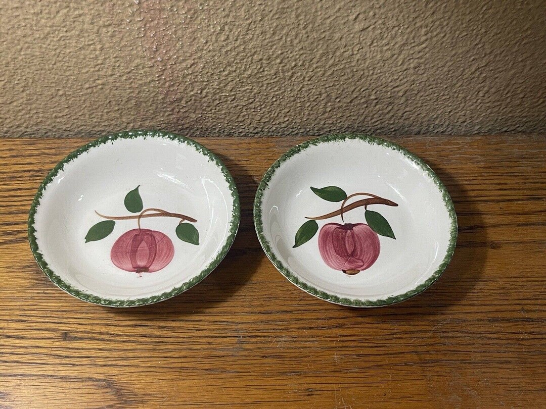 Vintage Blue Ridge Southern Pottery Quaker Apple Dessert Bowls 5 Inch ...
