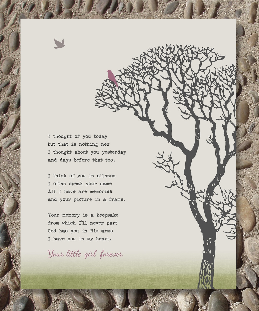 Remembrance Family Tree Grief Grieving Art Print Memorial Loss Loved ...