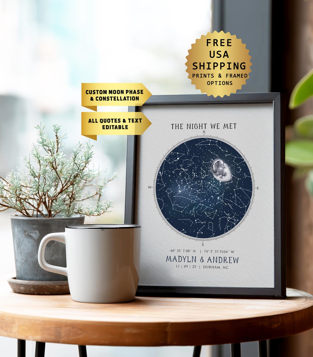 Personalized Star Map Special Date Anniversary Gift, Constellation Sky ...