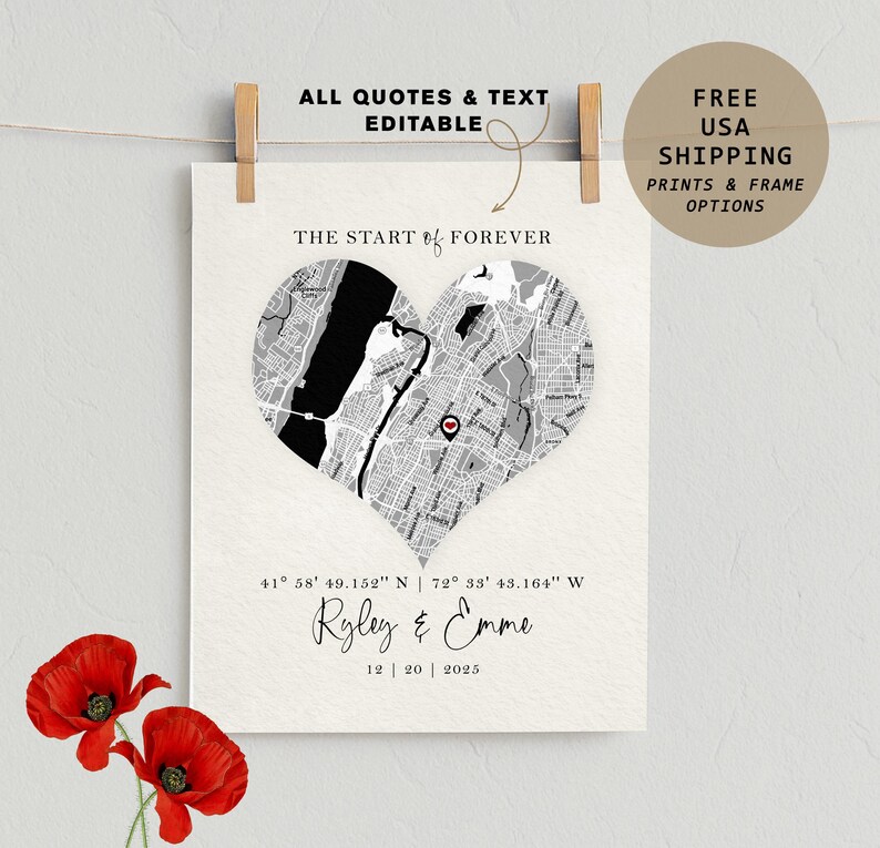 Engagement Print, Engagement Gift, Gift for Engaged Couple ...