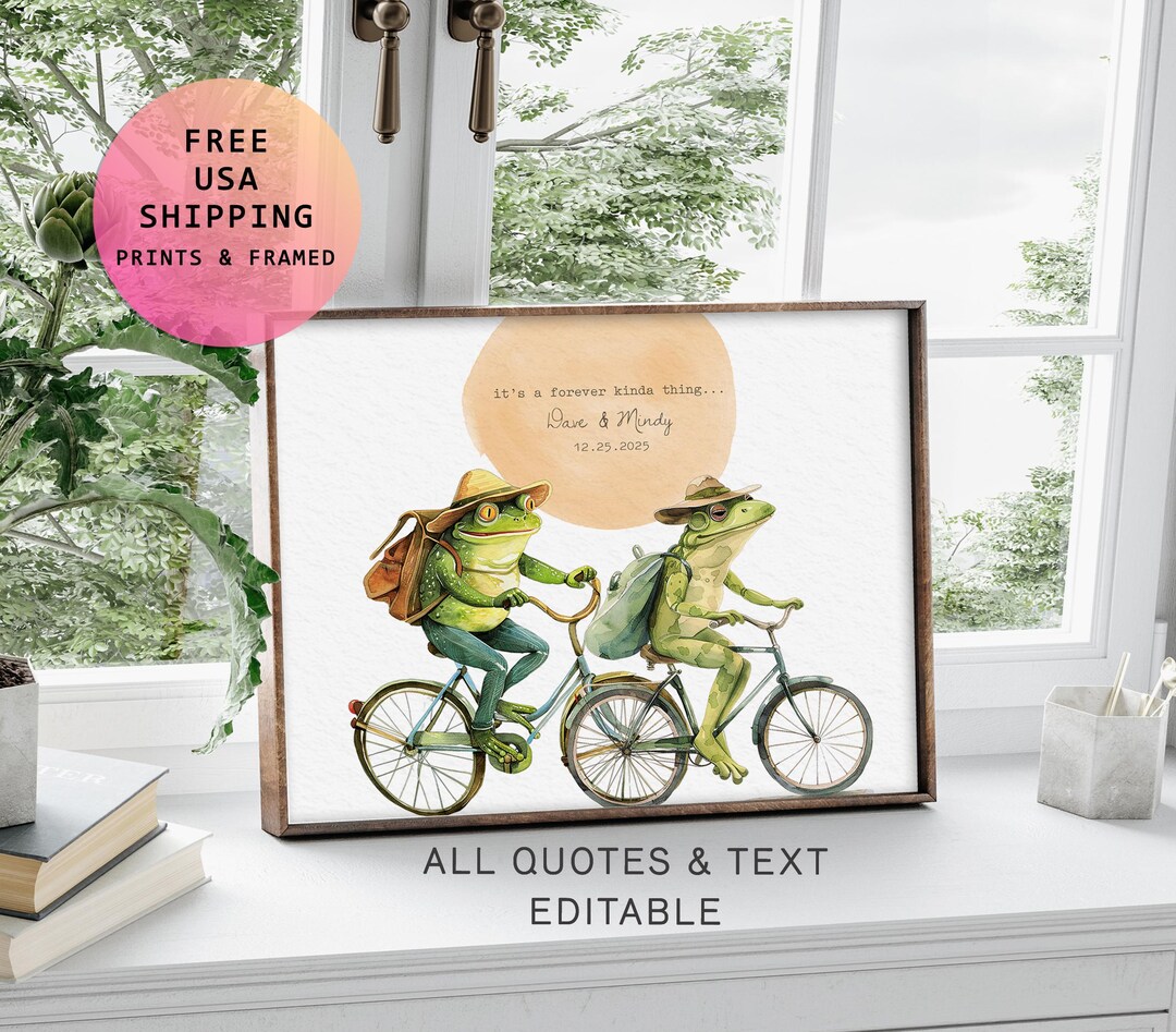 Whimsical Romantic Frog Love Wall Art – Choose Quote Anniversary Gift ...