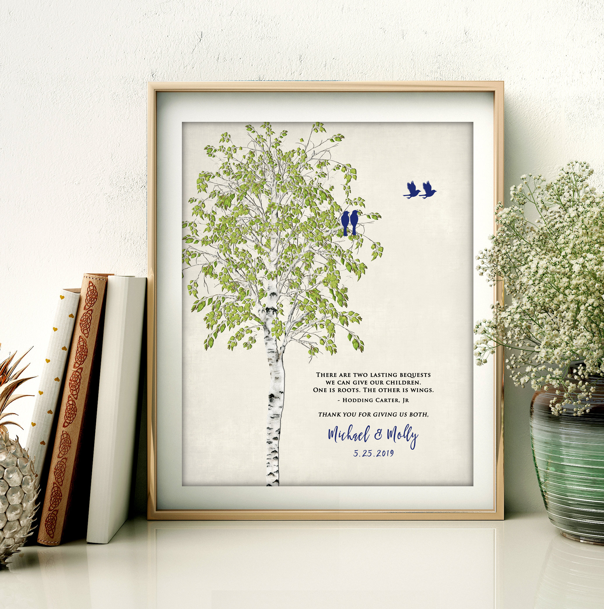 ROOTS and WINGS POEM, Hodding Carter Jr., Thank You Wedding Gift for ...