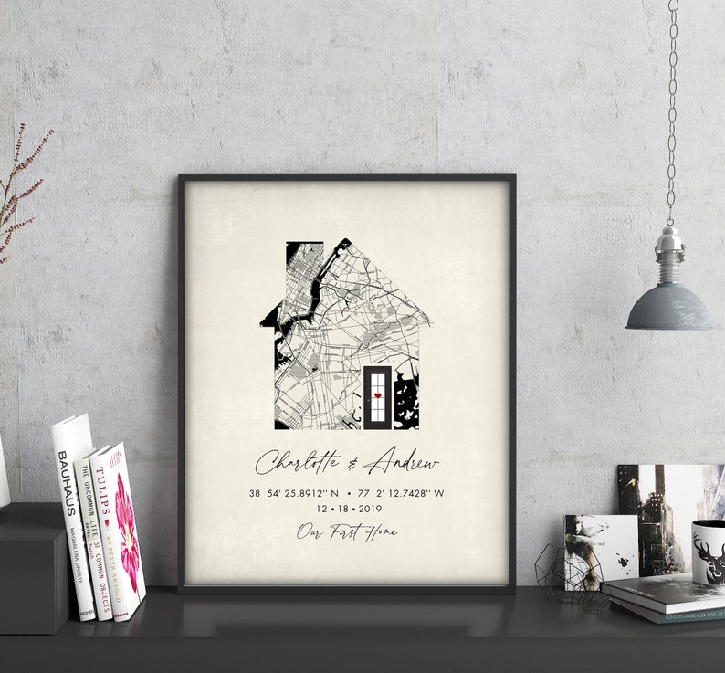 Custom Home Map First Time Home Buyer Personalized - Etsy