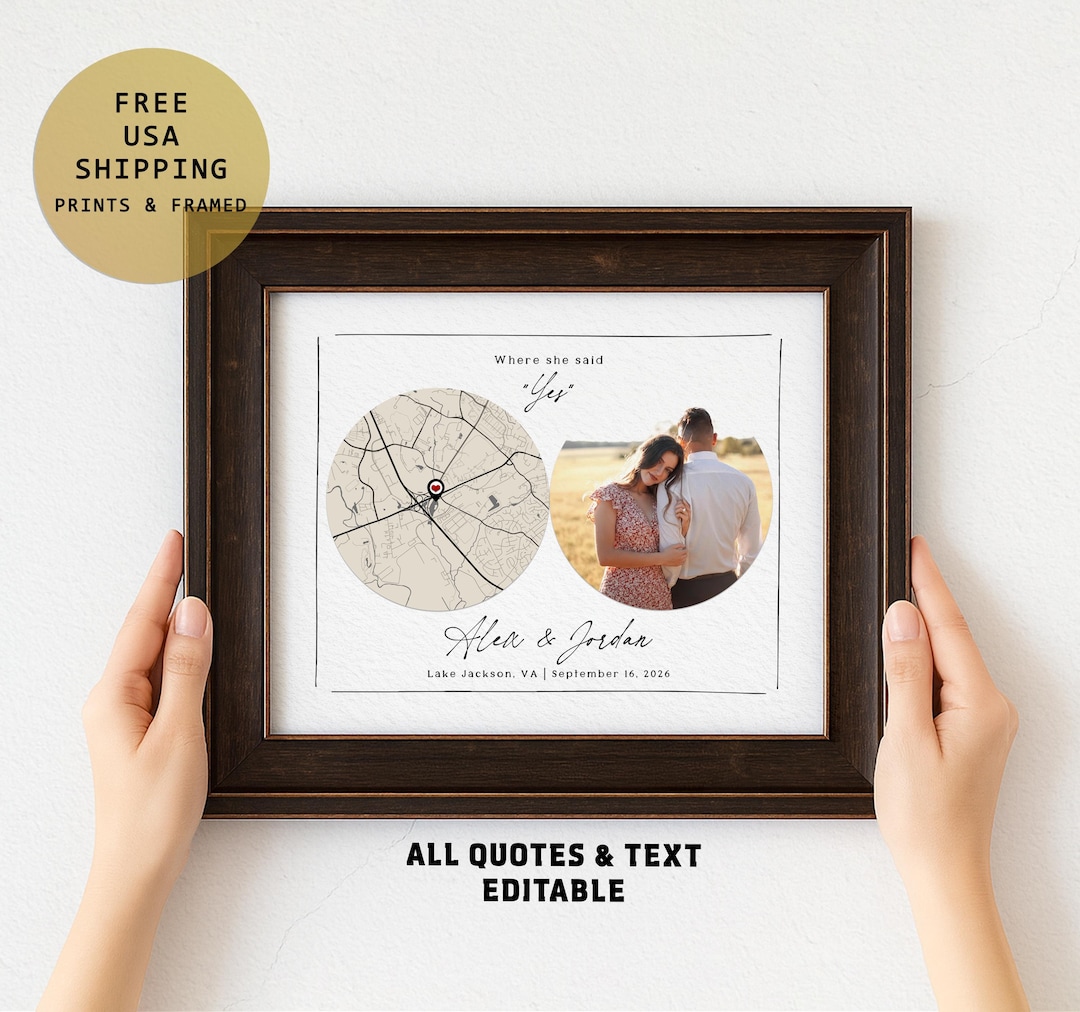 Custom Proposal Gift, Where We Got Engaged Print, Personalized Photo ...