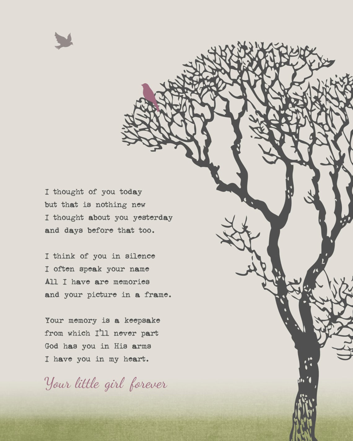 Remembrance Family Tree Grief Grieving Art Print Memorial Loss Loved ...