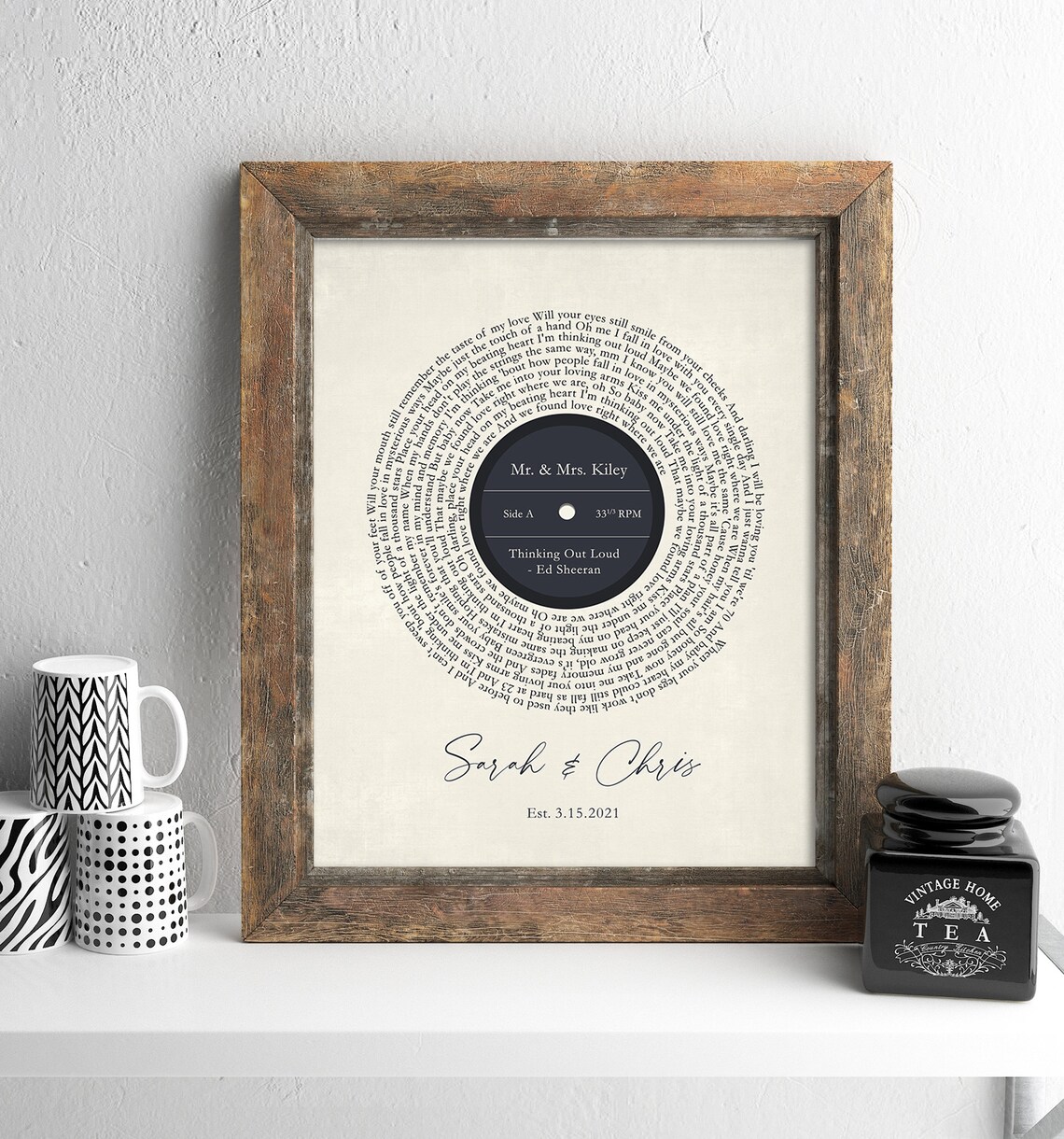 Personalized Favorite Song Lyrics Vinyl Record Print for | Etsy