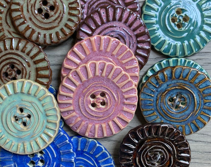 Large 2” Ceramic Buttons Handmade Rustic Button Accent Unique Button ...