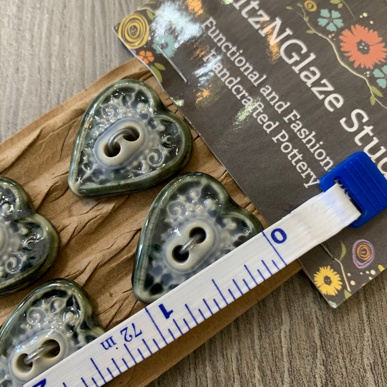 Bright Heart Buttons Handmade Ceramic Buttons Ceramic Heart | Etsy