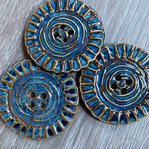 Large 2 Ceramic Buttons Handmade Rustic Button Accent Unique - Etsy