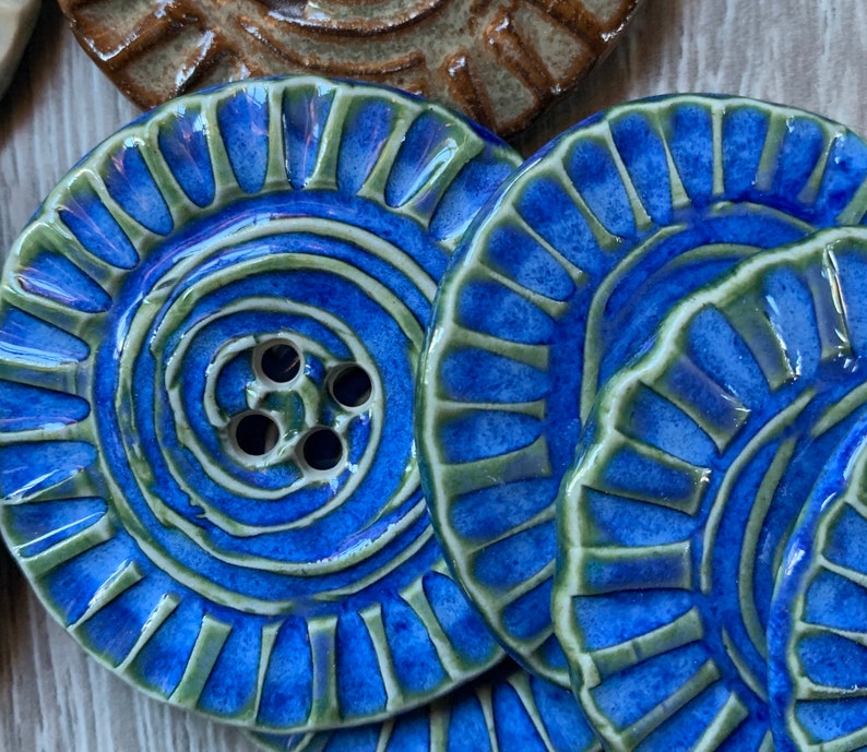 Large 2 Ceramic Buttons Handmade Rustic Button Accent Unique - Etsy