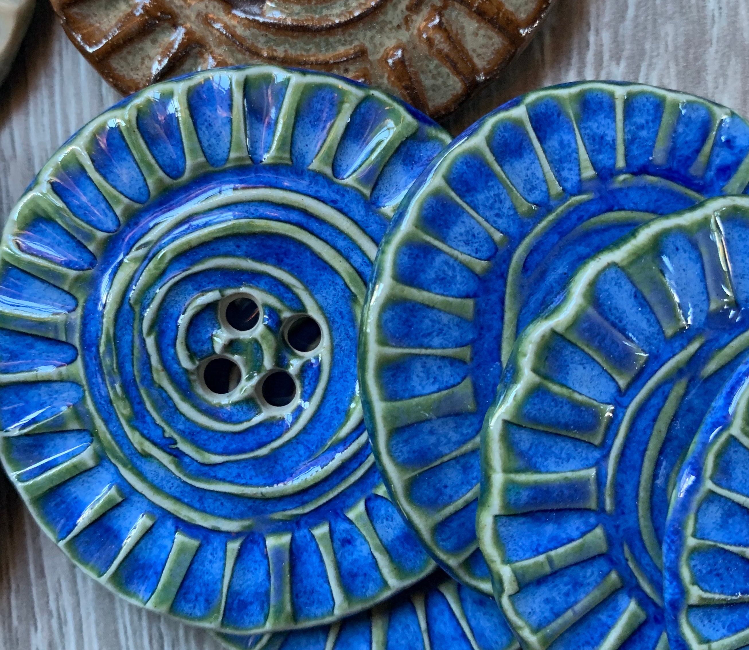 Large 2 Ceramic Buttons Handmade Rustic Button Accent Unique - Etsy