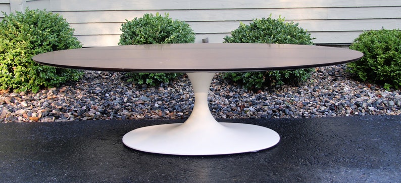 Mid Century Modern Oval Tulip Base Coffee Table - Etsy