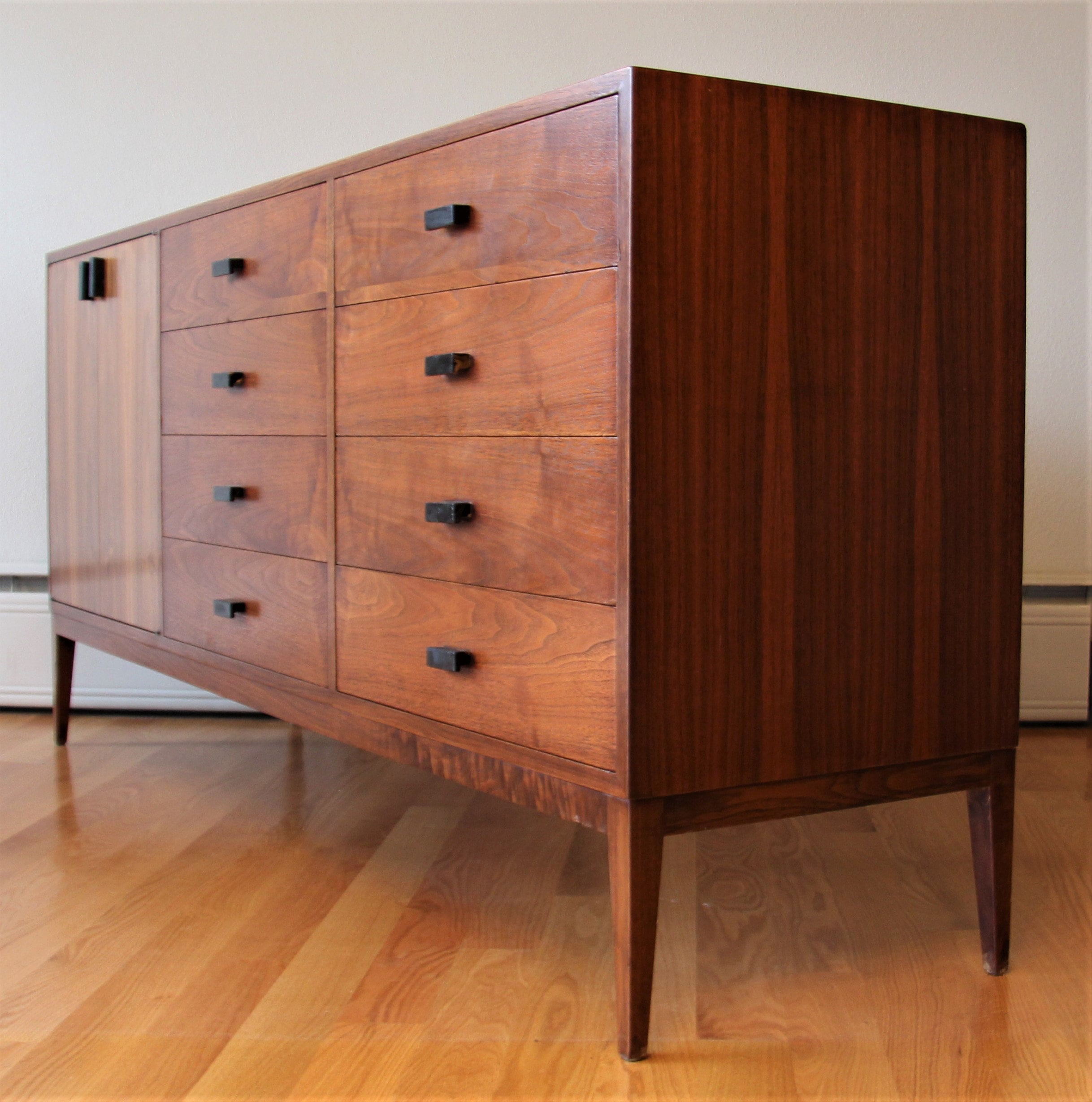 Vintage Mid Century Modern Walnut Dresser | Etsy