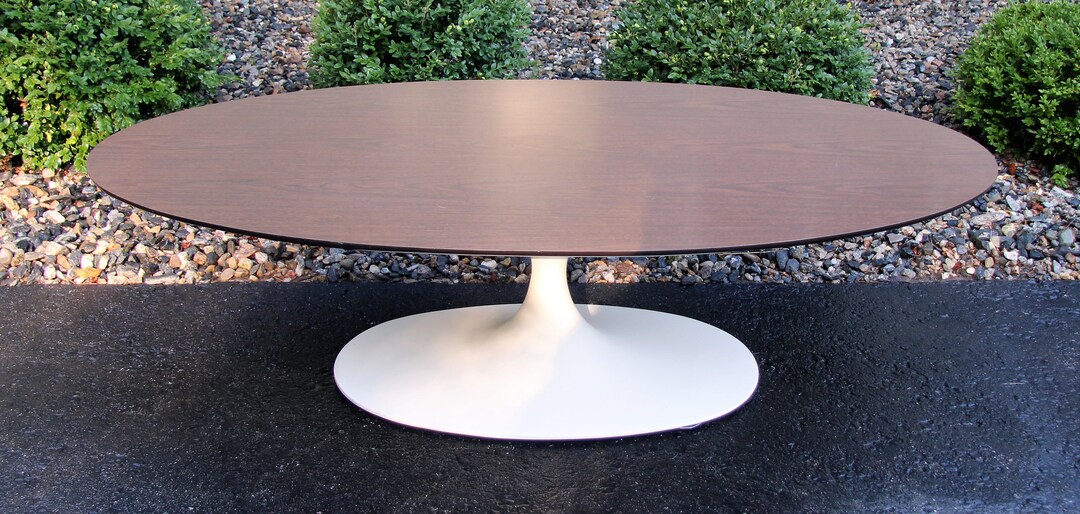 Mid Century Modern Oval Tulip Base Coffee Table - Etsy
