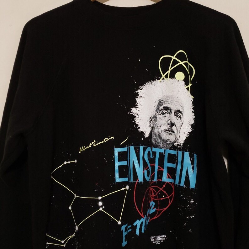 Vintage Albert Einstein 1987 Emc2 Black Sweatshirt Size XL Smithsonian ...