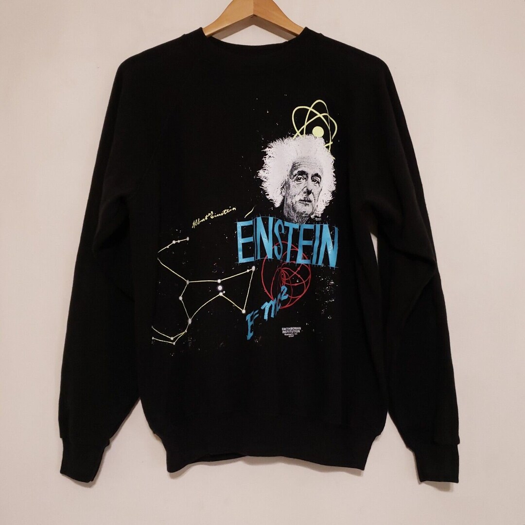 Vintage Albert Einstein 1987 Emc2 Black Sweatshirt Size XL Smithsonian ...