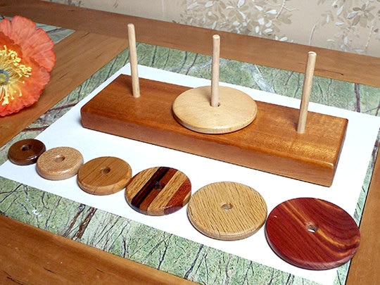 7. the Hanoi Tower Handcrafted Game - Etsy