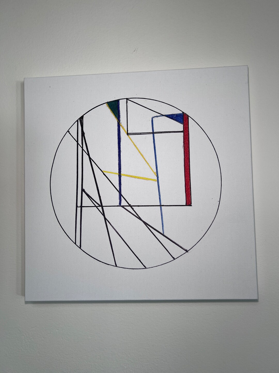 An Abstract Modern Art Mondrian Style Geometric Drawing Printed on ...