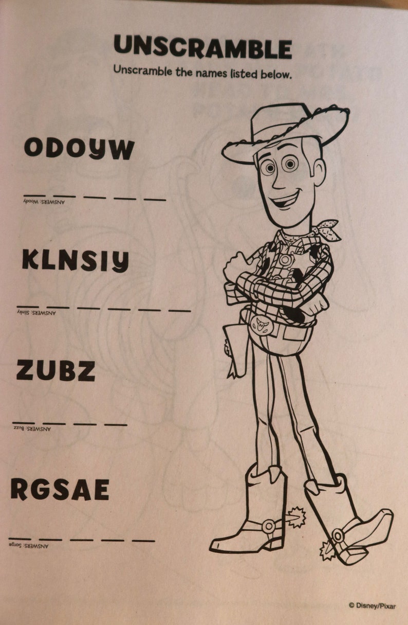 Disney Pixar Toy Story Gigantic Coloring & Activity Book - Etsy