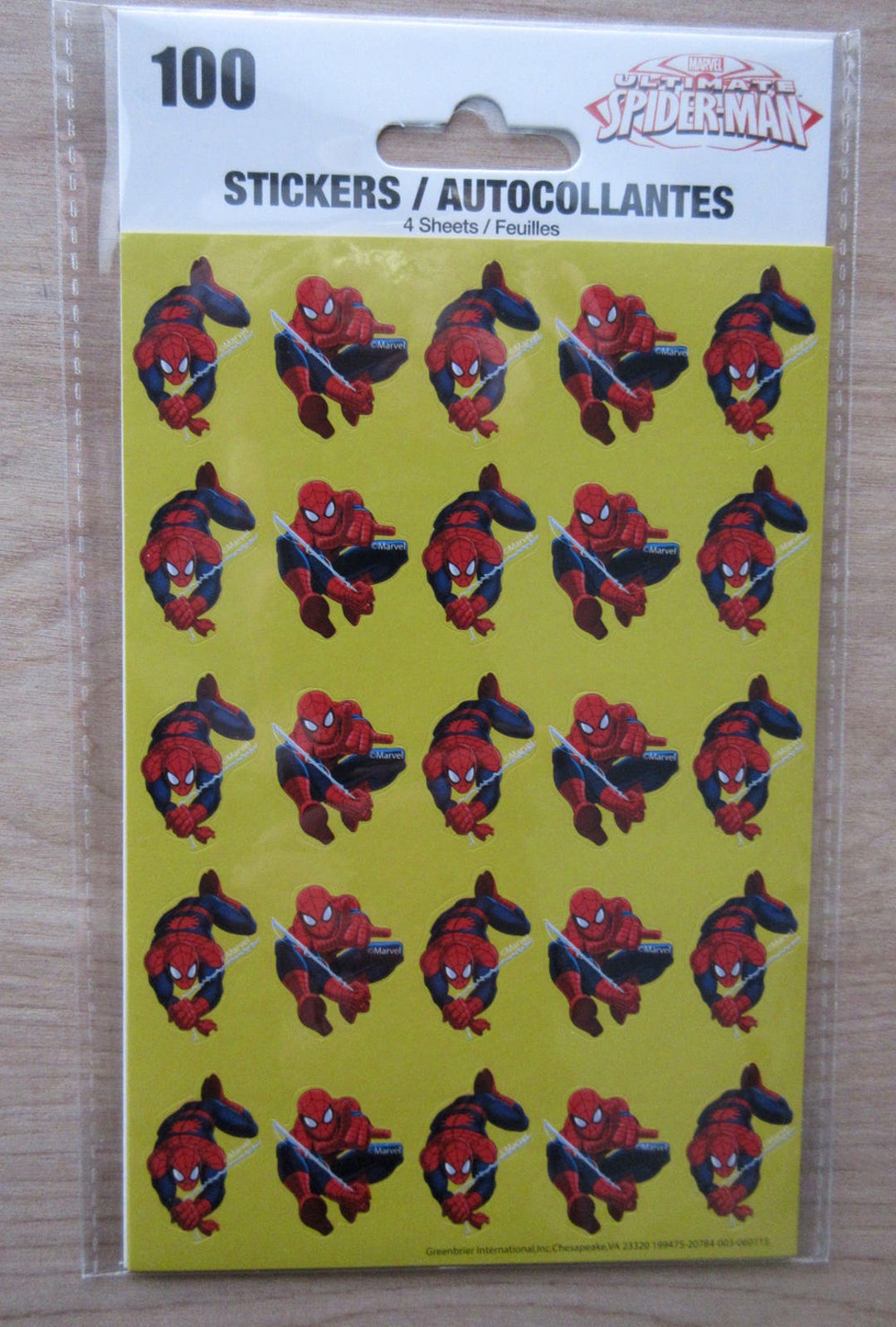 Spiderman Stickers 4 Sheets 100 Stickers~marvel - Etsy
