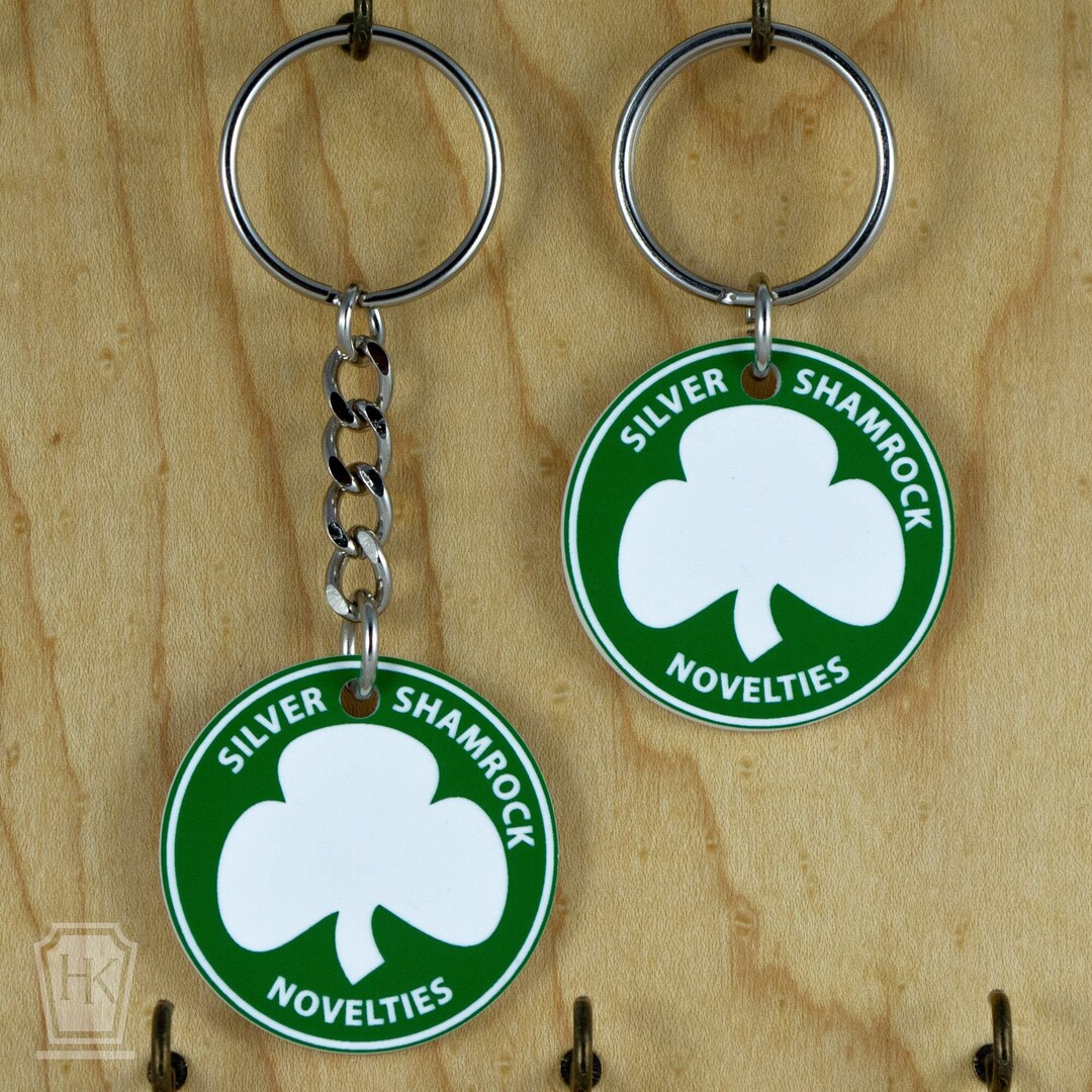 Silver Shamrock Keychain Halloween Keychain Horror Gifts - Etsy