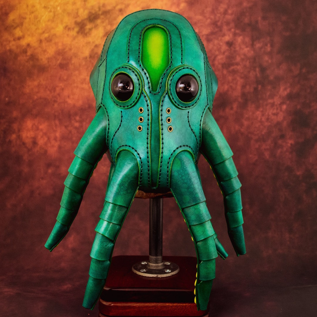 Cthulhu Leather Mask - Articulated Tentacles - Seattle Kraken - UV ...