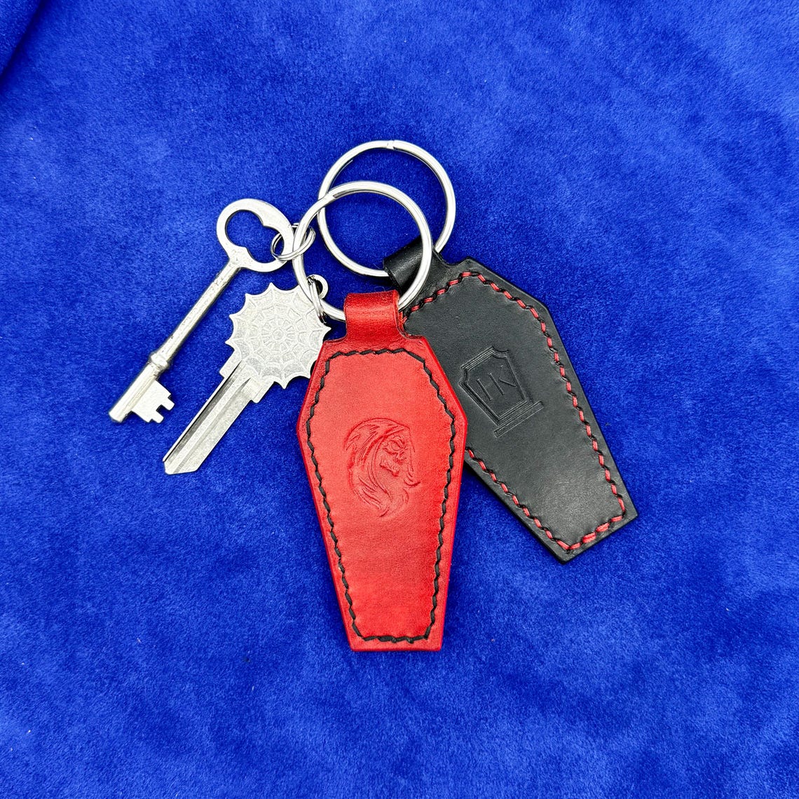 Coffin Keychain Luxury Italian Leather - Goth Accessory, Gothic Style ...