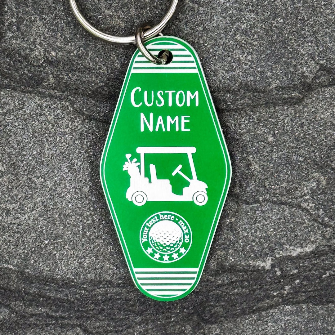 Personalized Golf Cart Key Tag: Custom Vintage Style Keychain - Etsy