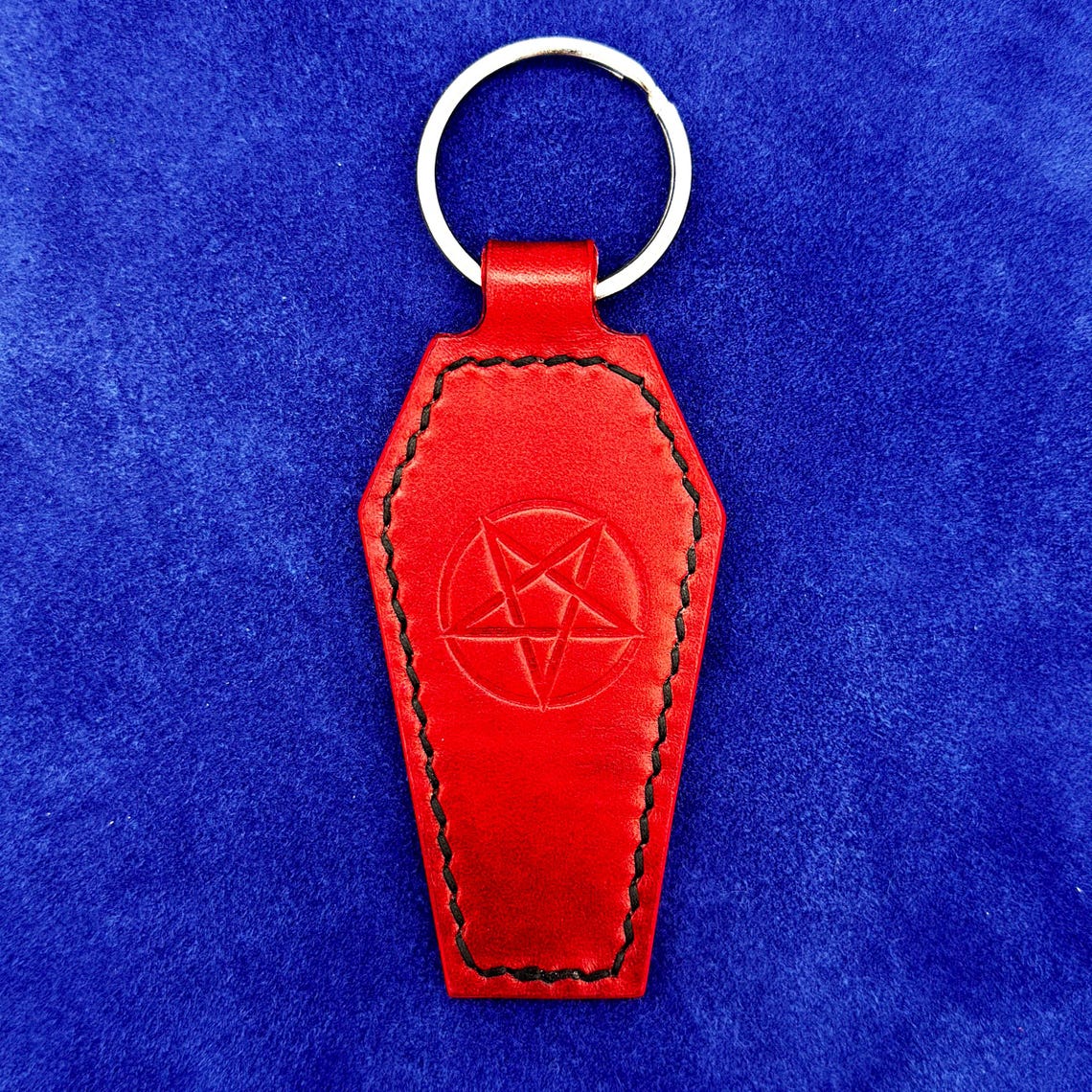 Coffin Keychain Luxury Italian Leather - Goth Accessory, Gothic Style ...