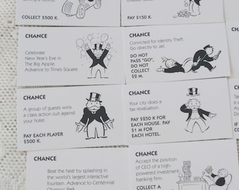 Monopoly Chest Cards - Etsy