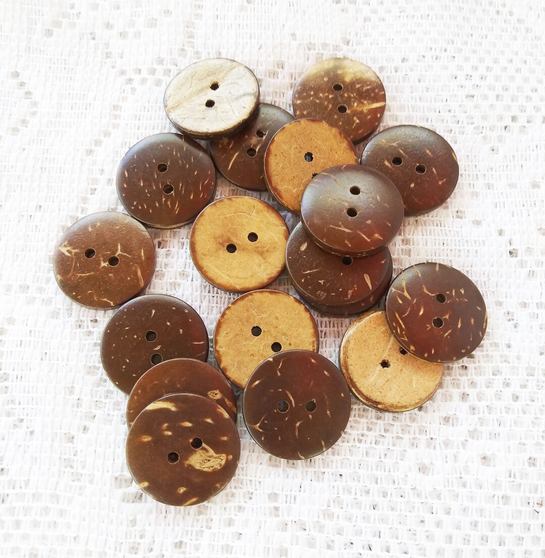 10 Coconut Buttons, 3/4 Inch Coconut Shell Buttons, 20mm Coconut ...