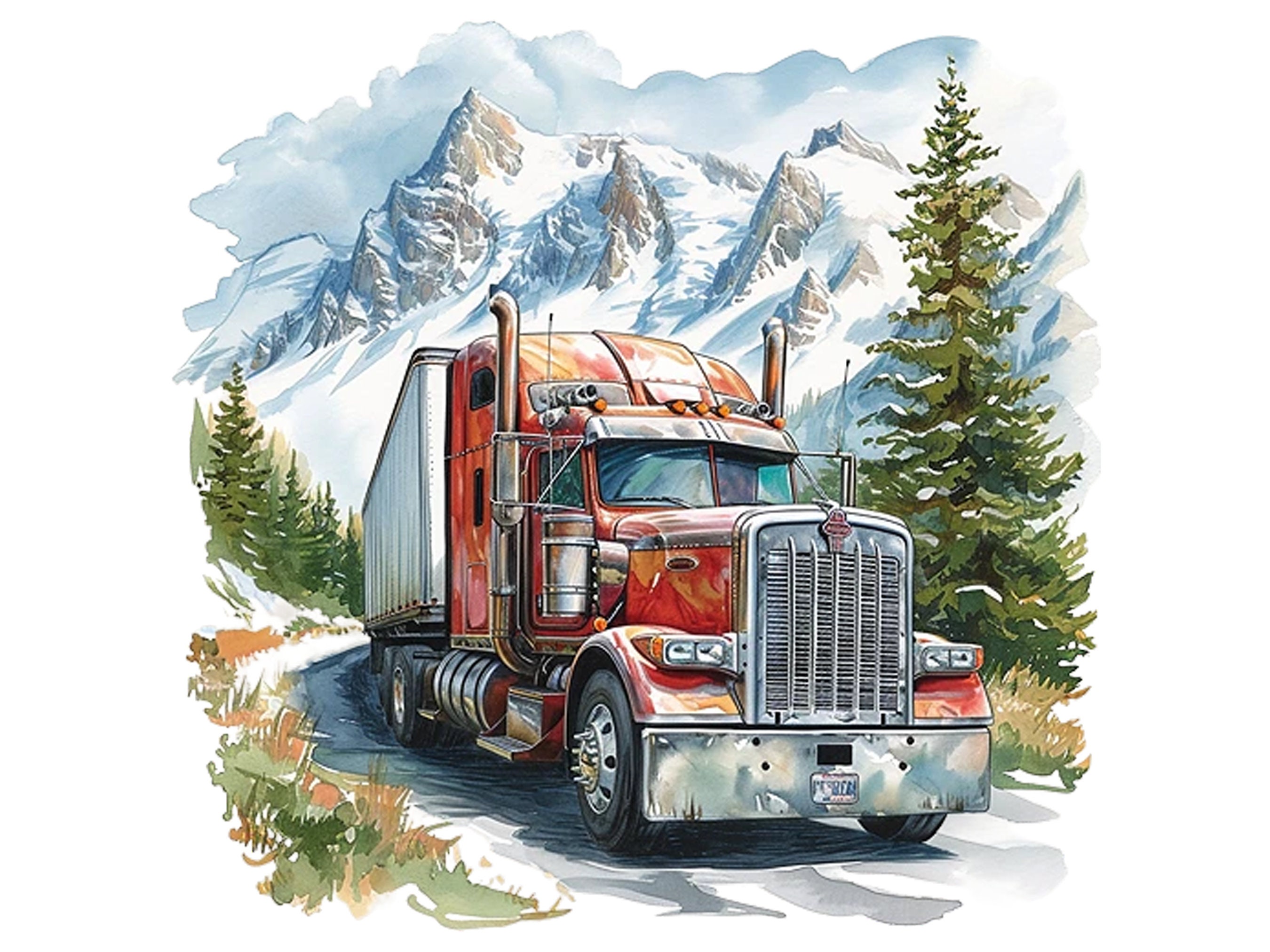 Trucks, Mountain Trucks Clipart, Winter Trucks PNG, Mountain Truck PNG ...