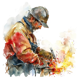 Welder Watercolor, Welder Clipart, Welding PNG, Welders Job, Welder ...