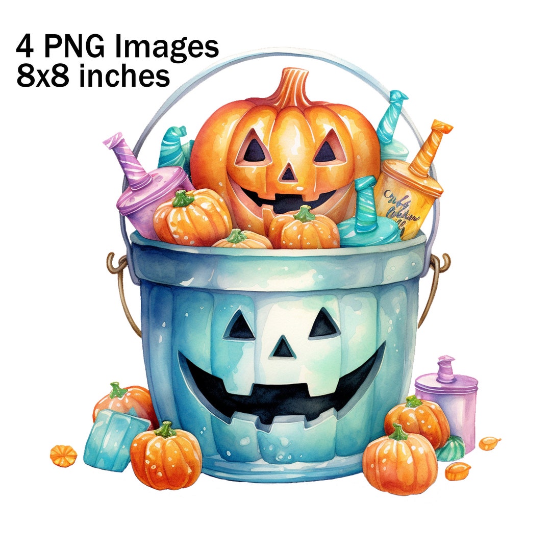 Halloween Buckets, Teal Candy Bucket, Halloween Candy, Halloween Bucket ...