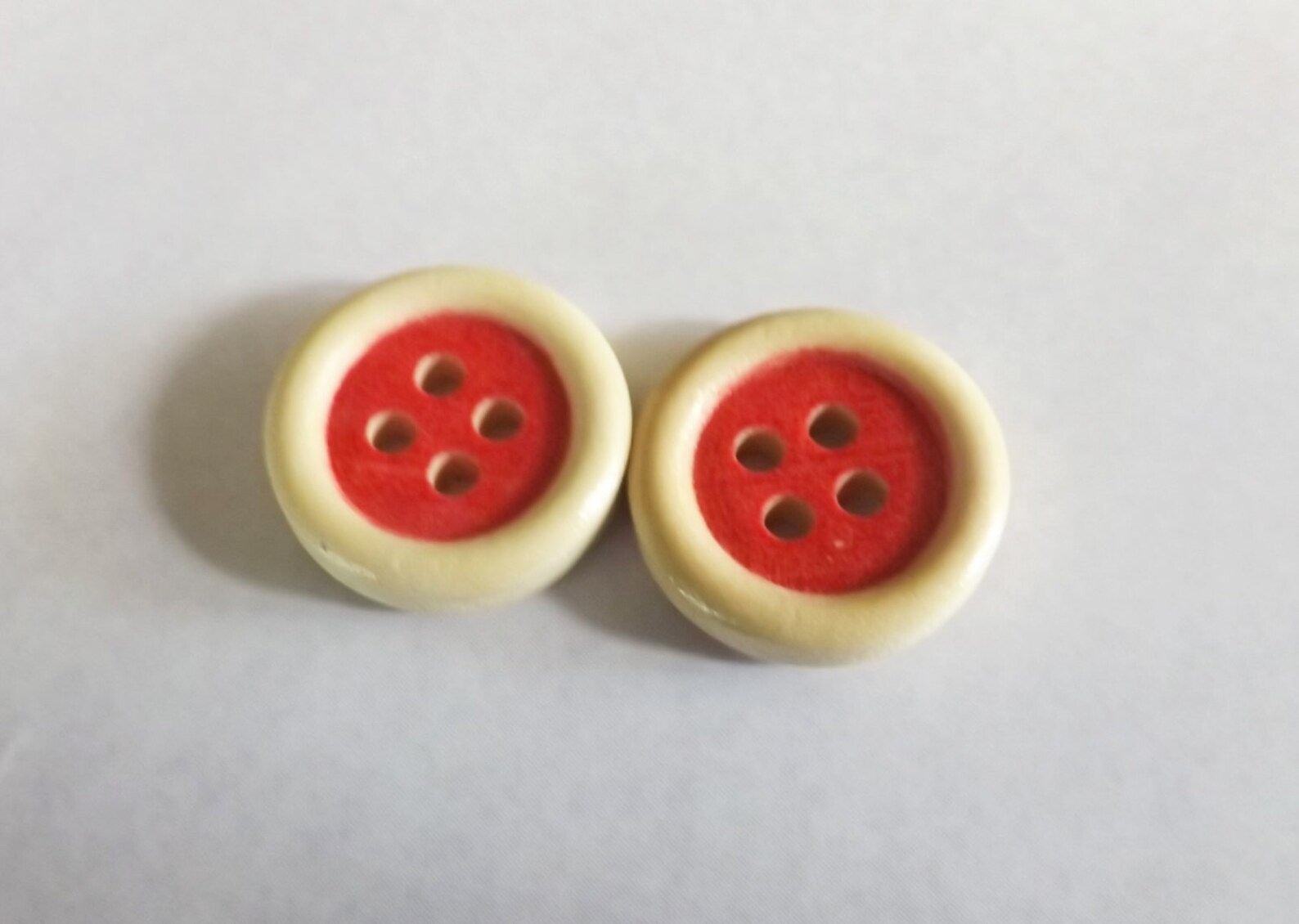 Red Buttons 10 Wood Round Red Buttons 15mm 5/8 Wood | Etsy