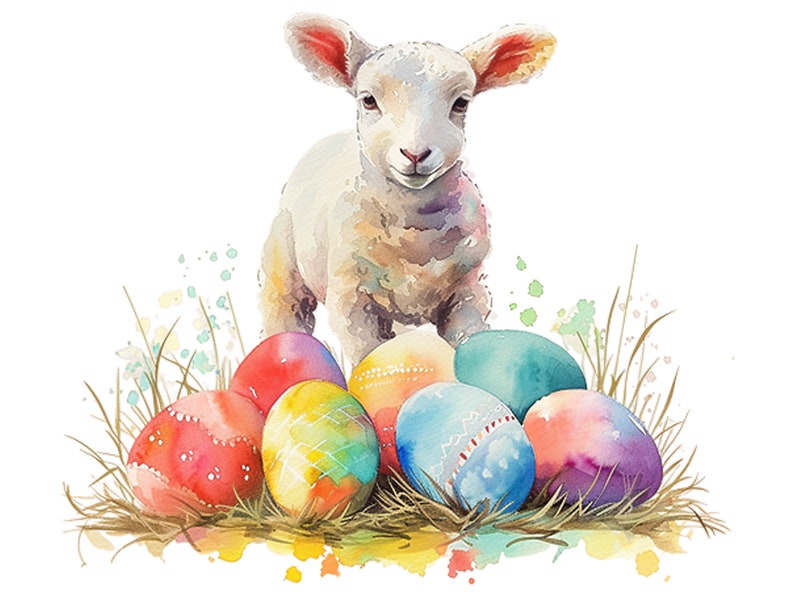 Easter Lamb, Easter Eggs Clipart, Easter Lamb Eggs, Easter Eggs PNG ...