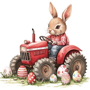 Bunny Rabbit, Bunny Tractor PNG, Easter Bunny Clipart, Easter Bunny ...