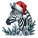 Zebra Clipart, Christmas Zebra PNG, Zebra Illustration, Santa Zebra ...