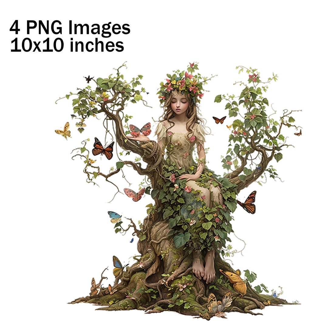 Tree Nymph, Dryads PNG, Dryad Clipart, Tree Dryad Illustration, Forest ...