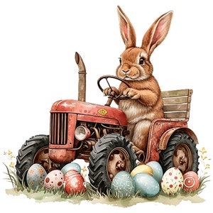 Bunny Rabbit, Bunny Tractor PNG, Easter Bunny Clipart, Easter Bunny ...