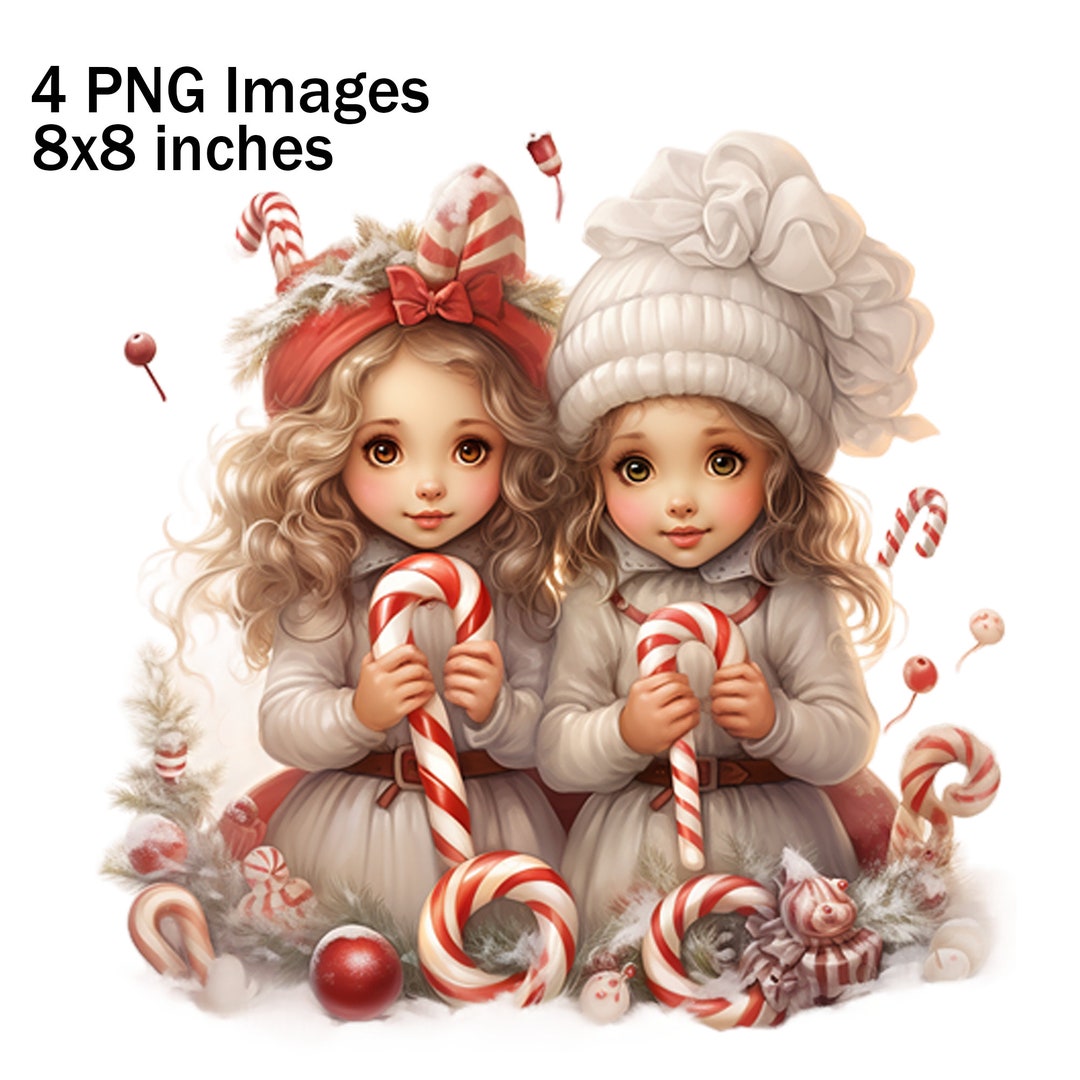 Candy Cane Kids Clipart, Christmas Kids Images, Candy Children PNG ...