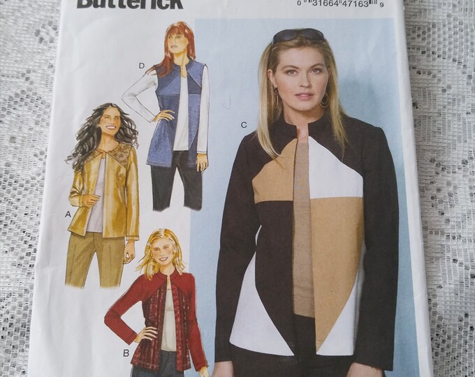 Butterick Sewing Pattern B6496, Misses' Jackets and Vest, Easy Sewing ...