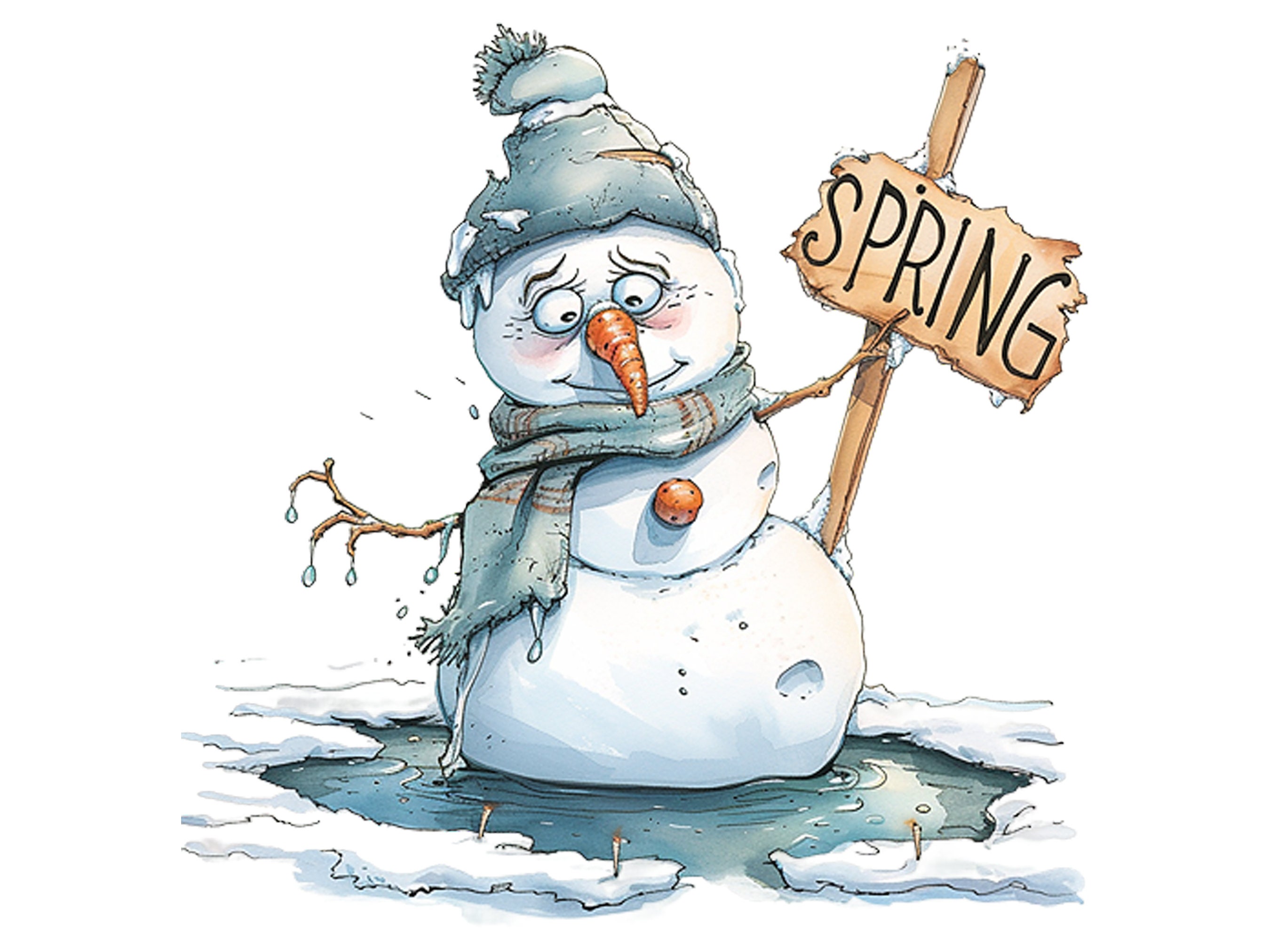 Snowman, Melting Snowman PNG, Spring Snowman Images, Sad Snowman ...
