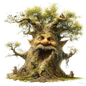 Troll Tree, Tree Troll Clipart, Woods Troll, Troll Illustration, PNG ...