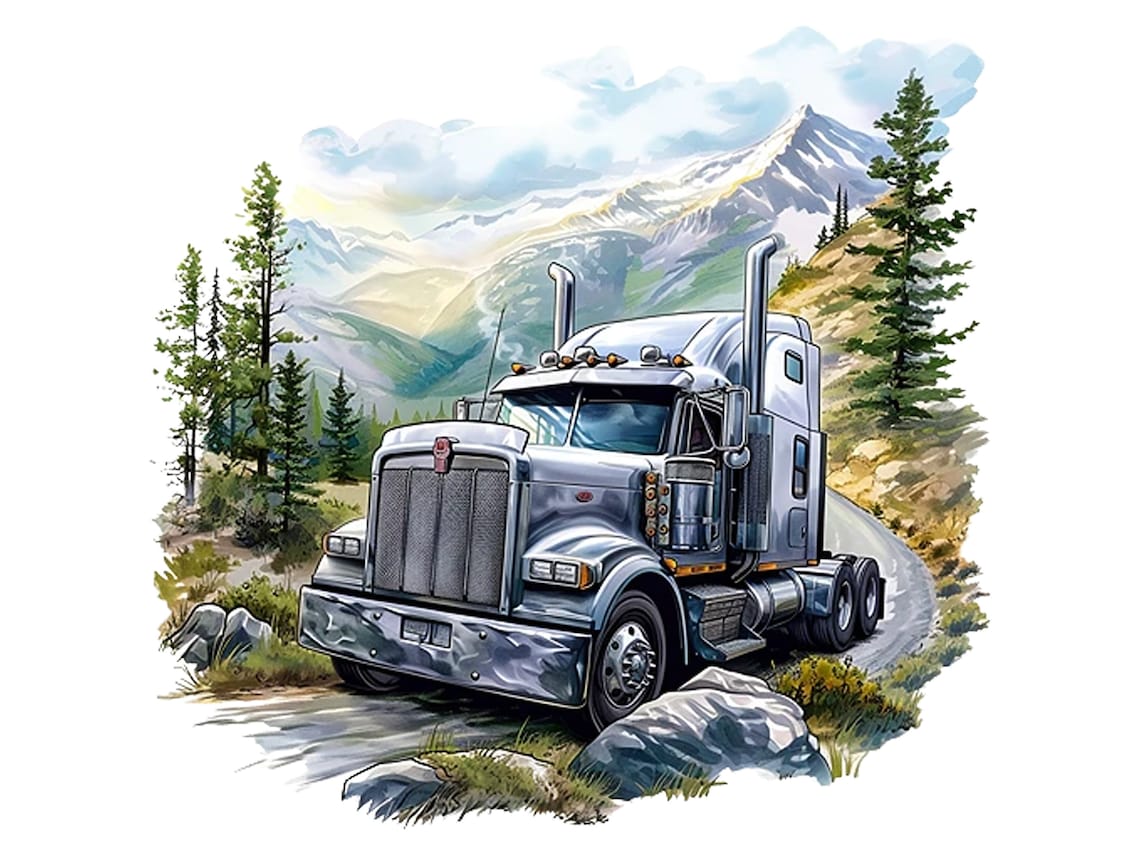 Trucks, Mountain Trucks Clipart, Winter Trucks PNG, Mountain Truck PNG ...