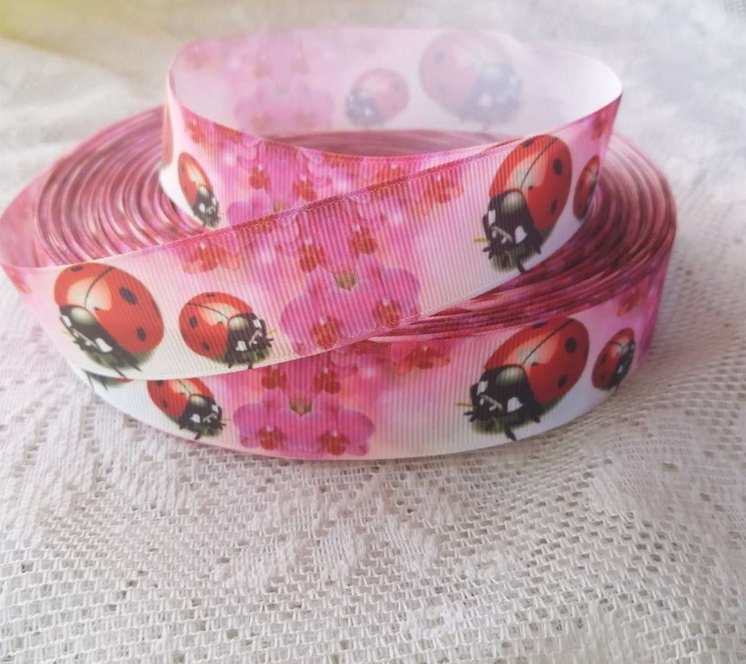 Ladybug Ribbon, 1 Inch Ladybug Grosgrain Ribbon, Lady Bug Ribbon ...