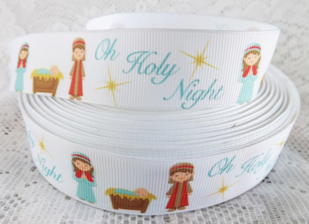 Bible Ribbon, 1 Inch Religious Ribbon, Christmas Grosgrain Ribbon, Holy ...