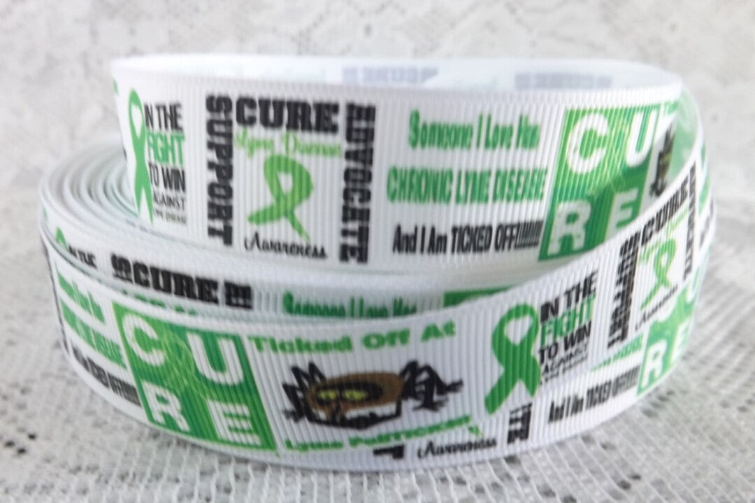 Lyme Disease Ribbon 7/8 Lyme Disease Grosgrain Ribbon Lyme - Etsy