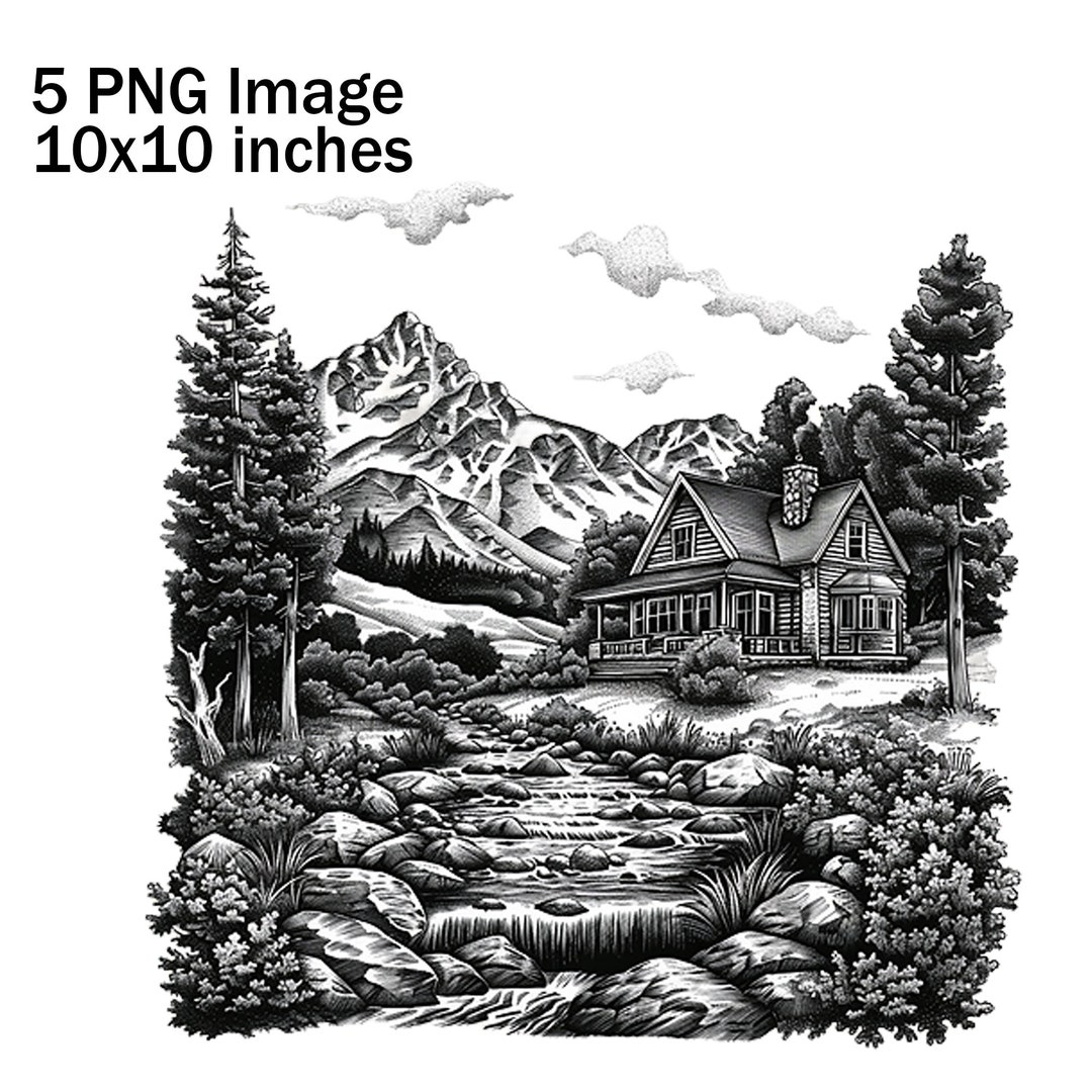 Mountain Cabin PNG, Rustic Cabin Clipart, Rustic Cabin Images, Country ...