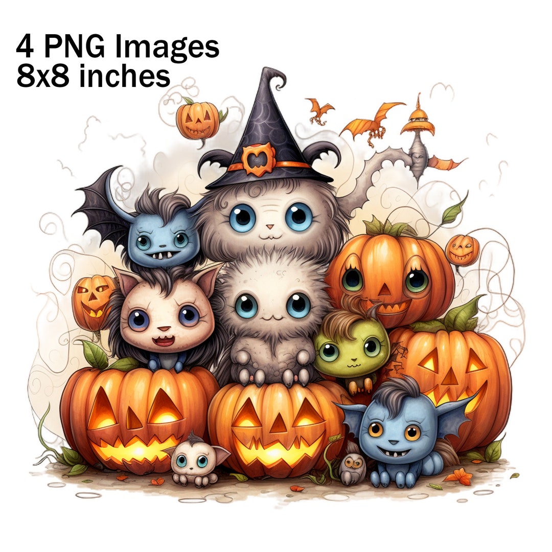 Halloween Kids Monsters Clipart, Funny Monsters, Halloween Cute Monster ...